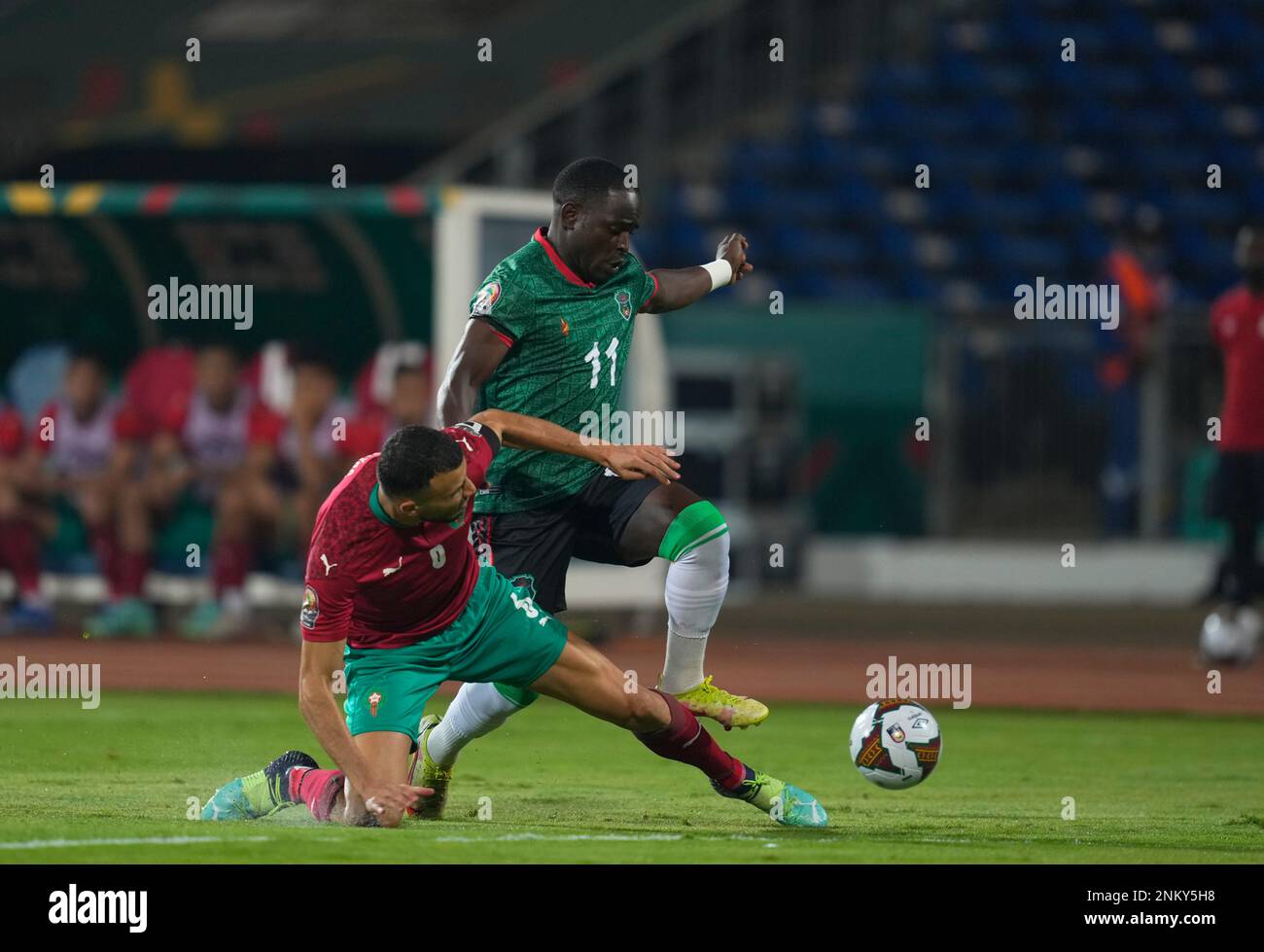 Yaound©, Cameroon, January, 25, 2022: Gabadinho Mhango of Malawi during Morocco vs Malawi ...