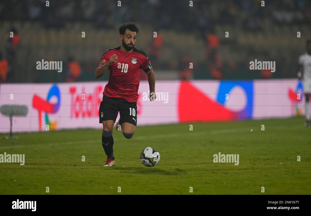 Yaound©, Cameroon, January, 19, 2022: Mohamed Salah (captain) of Egypt during Egypt versus Sudan ...