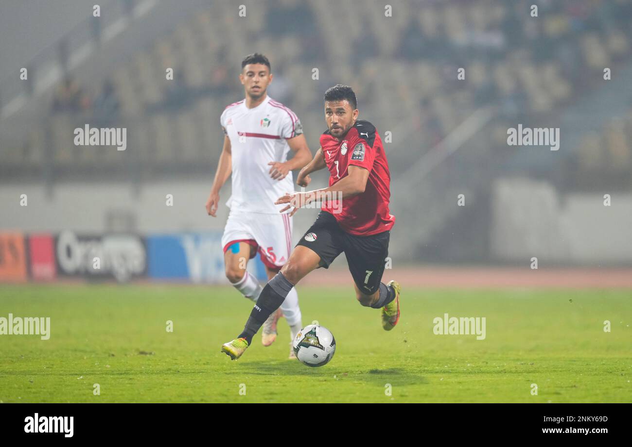 Yaound©, Cameroon, January, 19, 2022: Mohamed Salah (captain) of Egypt during Egypt versus Sudan ...