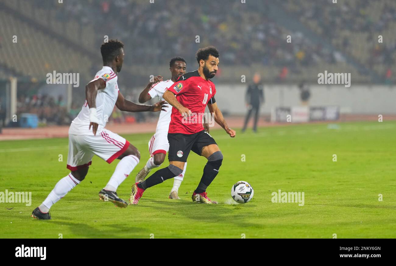 Yaound©, Cameroon, January, 19, 2022: Mohamed Salah (captain) of Egypt during Egypt versus Sudan ...