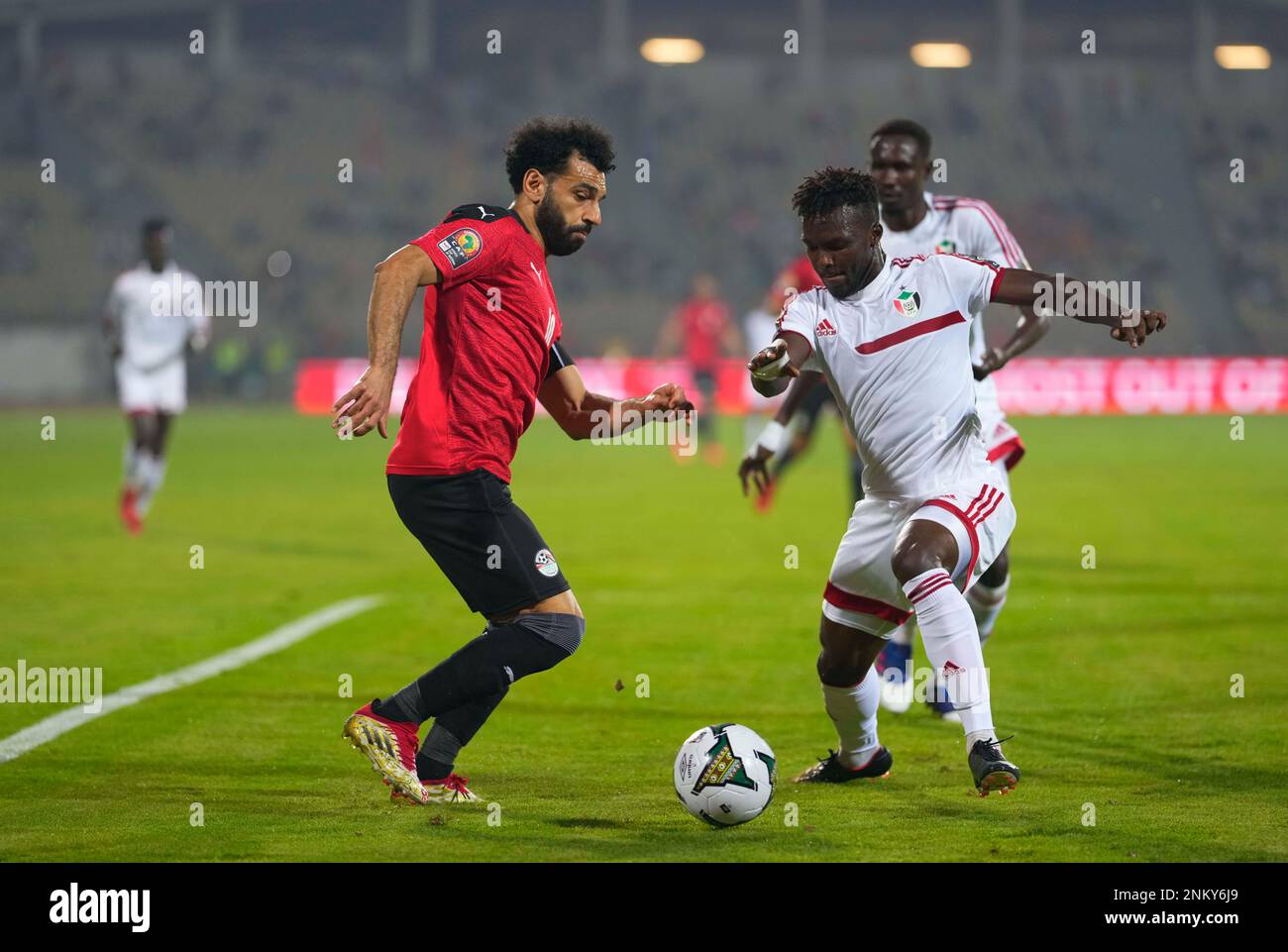 Yaound©, Cameroon, January, 19, 2022: Mohamed Salah (captain) of Egypt during Egypt versus Sudan ...