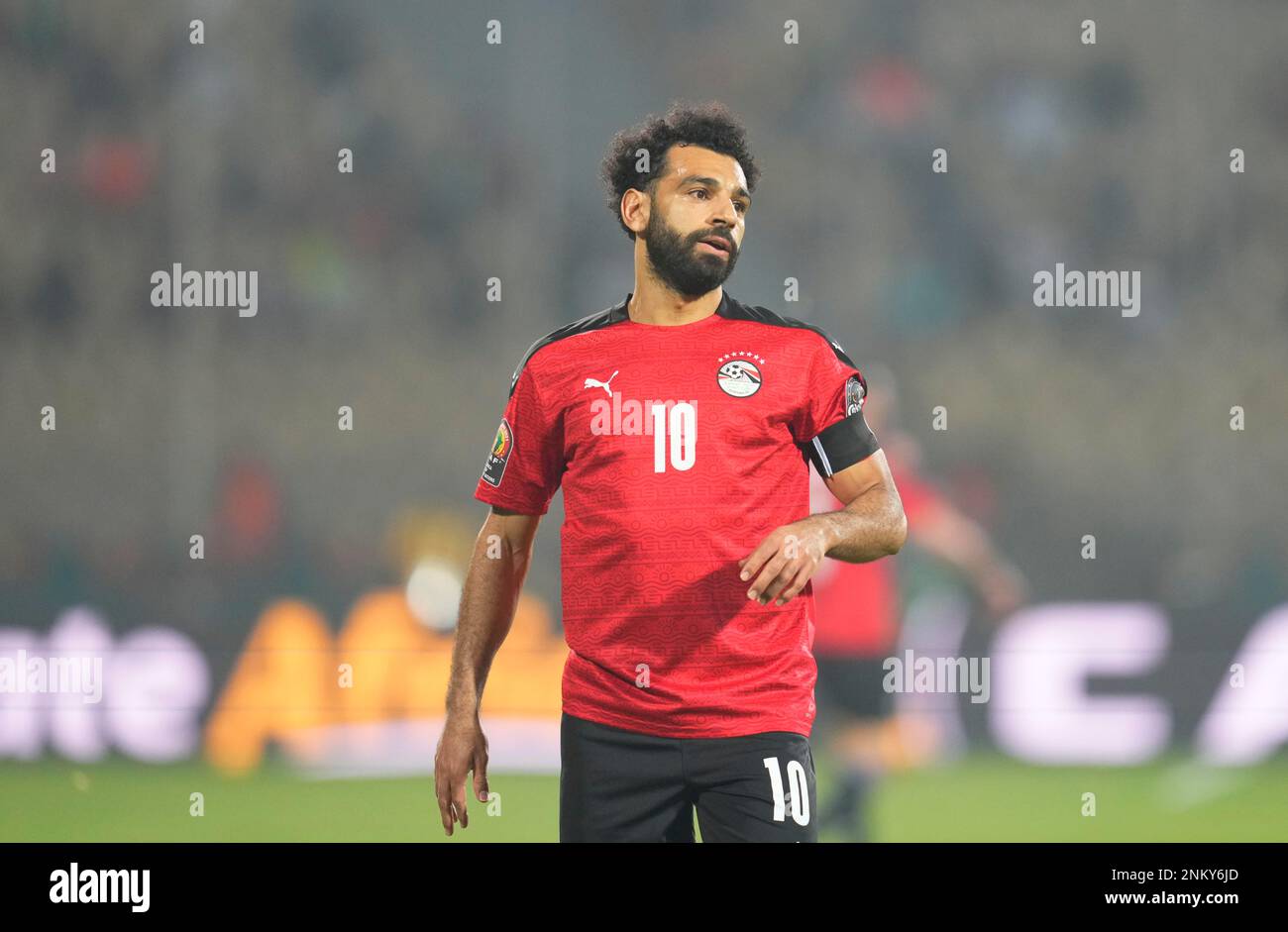 Yaound©, Cameroon, January, 19, 2022: Mohamed Salah (captain) of Egypt ...