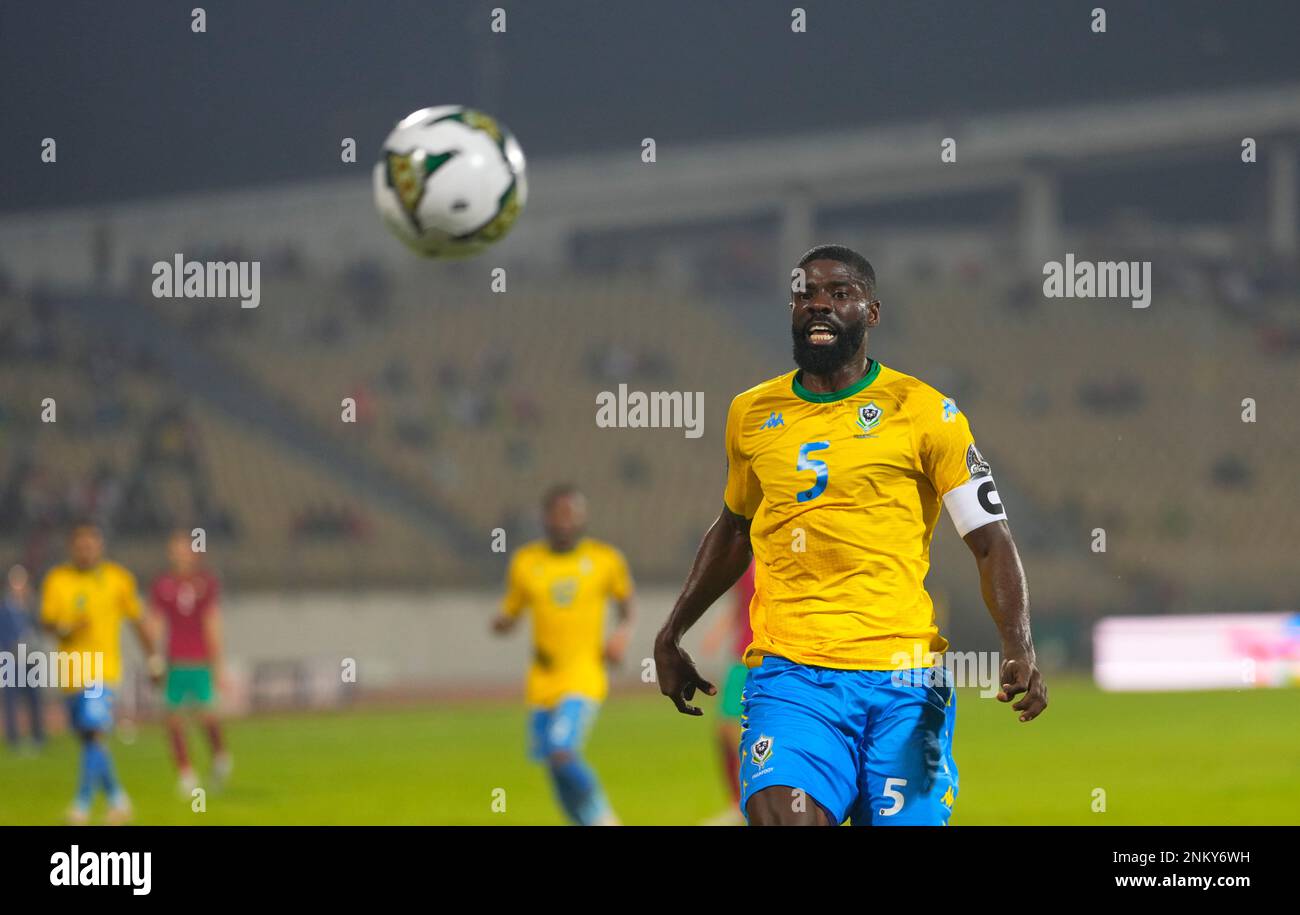 Yaound©, Cameroon, January, 18, 2022: Bruno Ecuele Manga of Gabon during Morocco vs Gabon ...