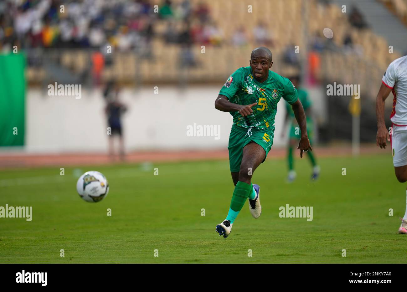 Yaound©, Cameroon, January, 18, 2022: Gerald Takwara of Zimbabwe during Guinea versus Zimbabwe ...