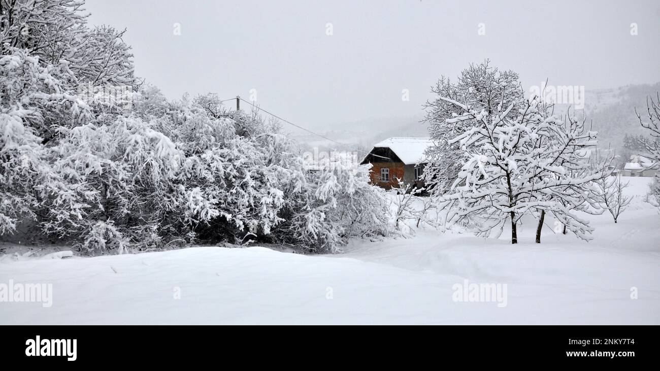 Winter landscape after the first snowfall Stock Photo - Alamy