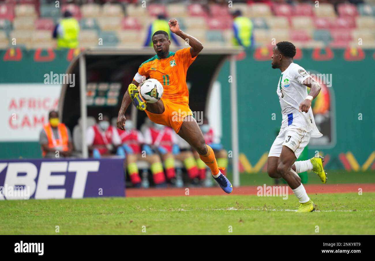 Douala, Cameroon, January, 16, 2022: Serge Aurier of Ivory Coast during Sierra Leone vs Ivory ...