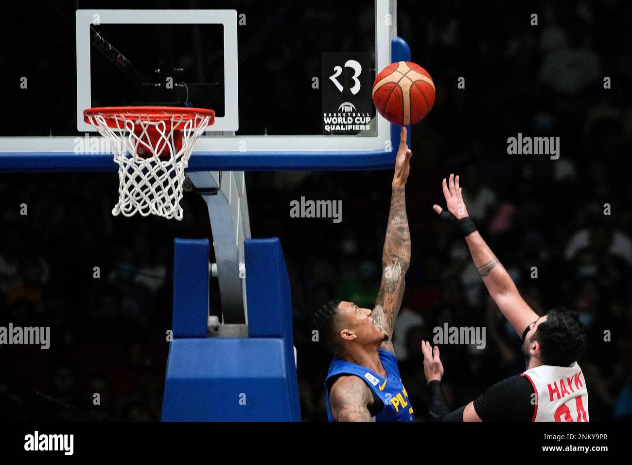 Philippines' Jamie Malonzo, left, and Lebanon's Hayk Gyokchyan during ...