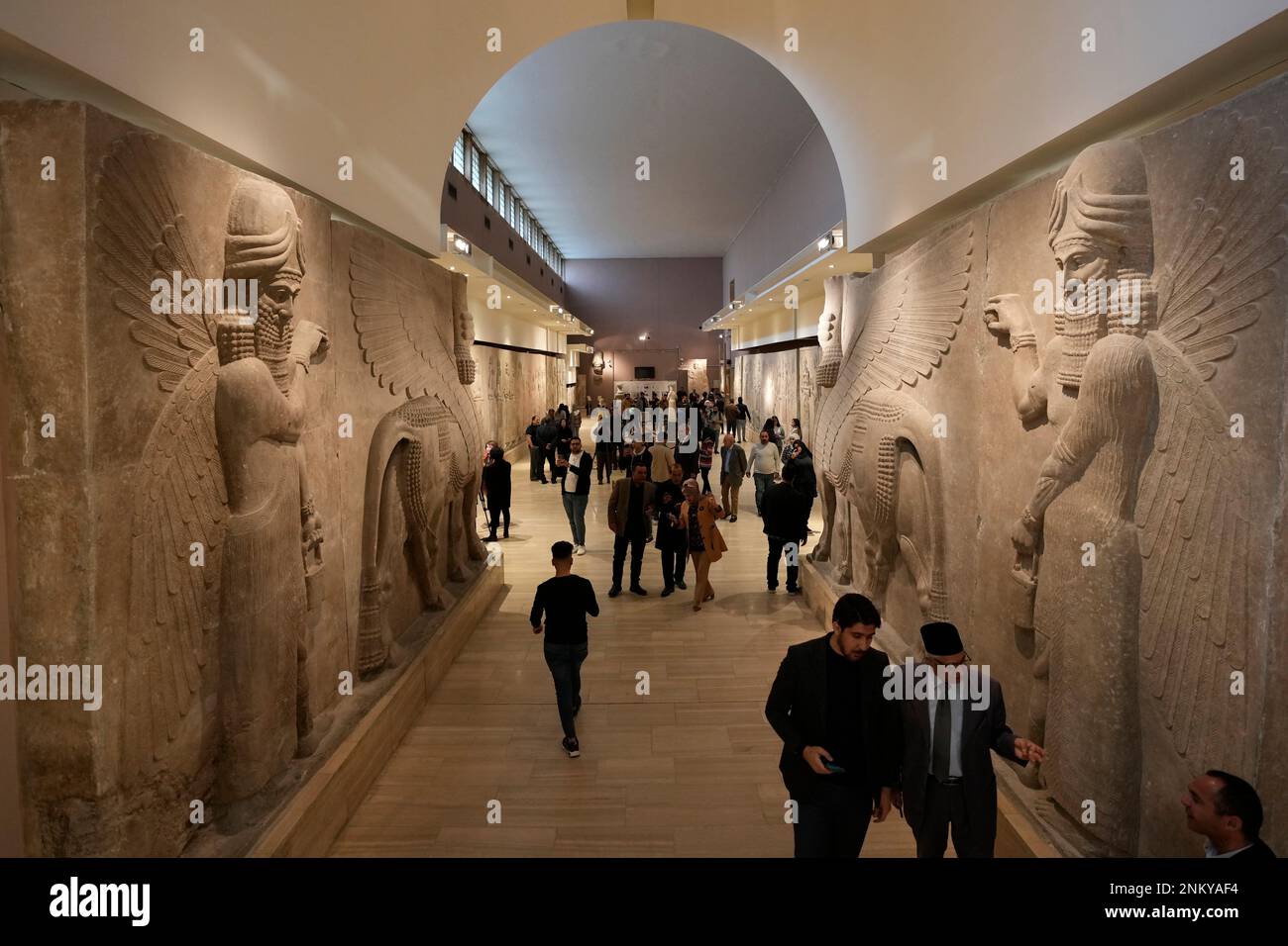 People visit the Iraqi National Museum in Baghdad, Iraq, Friday, Feb ...