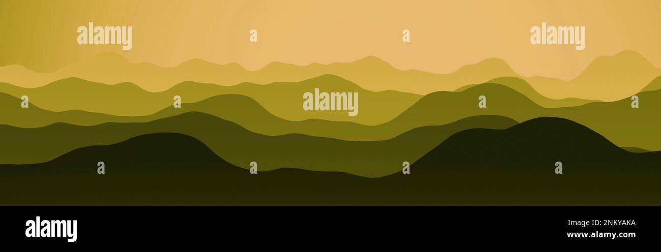 nice mountains slopes mountainscape - panoramic picture digitally made ...