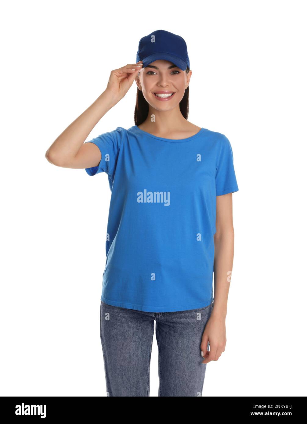 Smiling young model baseball cap Cut Out Stock Images & Pictures - Alamy