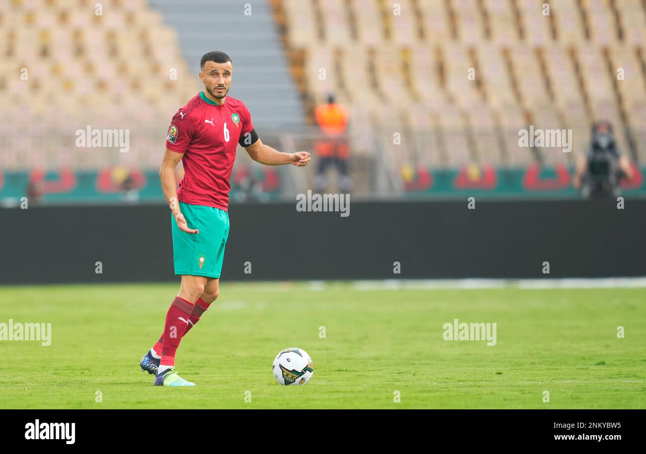 Yaound©, Cameroon, January, 10, 2022: Romain Sass (captain) of Morocco during Ghana vs Morocco ...