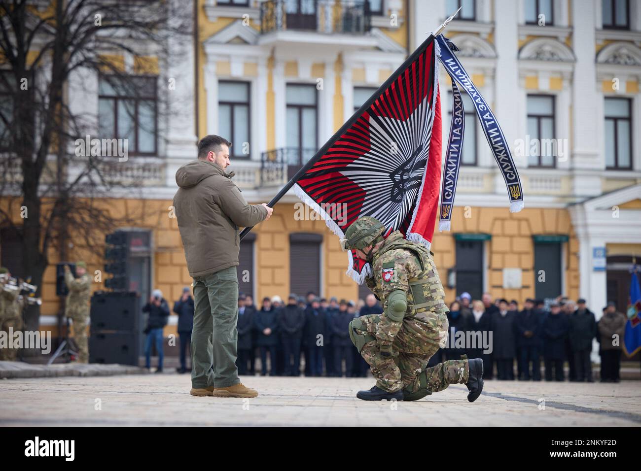 Kyiv, Ukraine. 24th Feb, 2023. Ukrainian President Volodymyr Zelenskyy ...