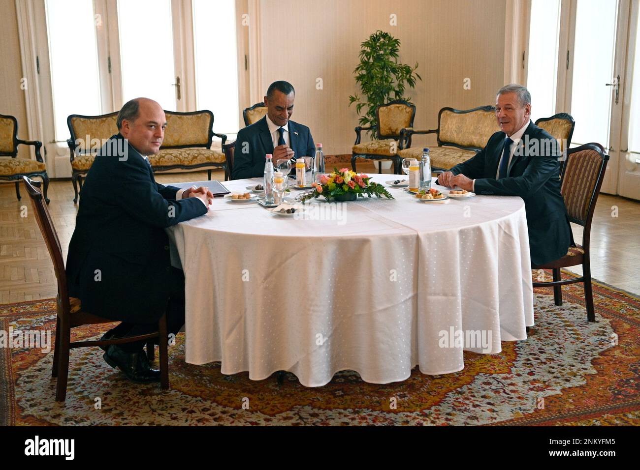 British Defence Secretary Ben Wallace, left, and Hungarian Defence ...