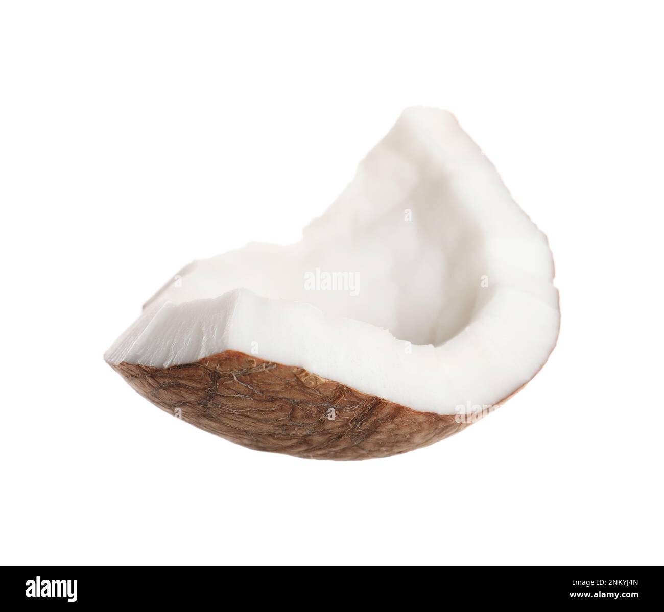 Piece of ripe coconut isolated on white Stock Photo - Alamy