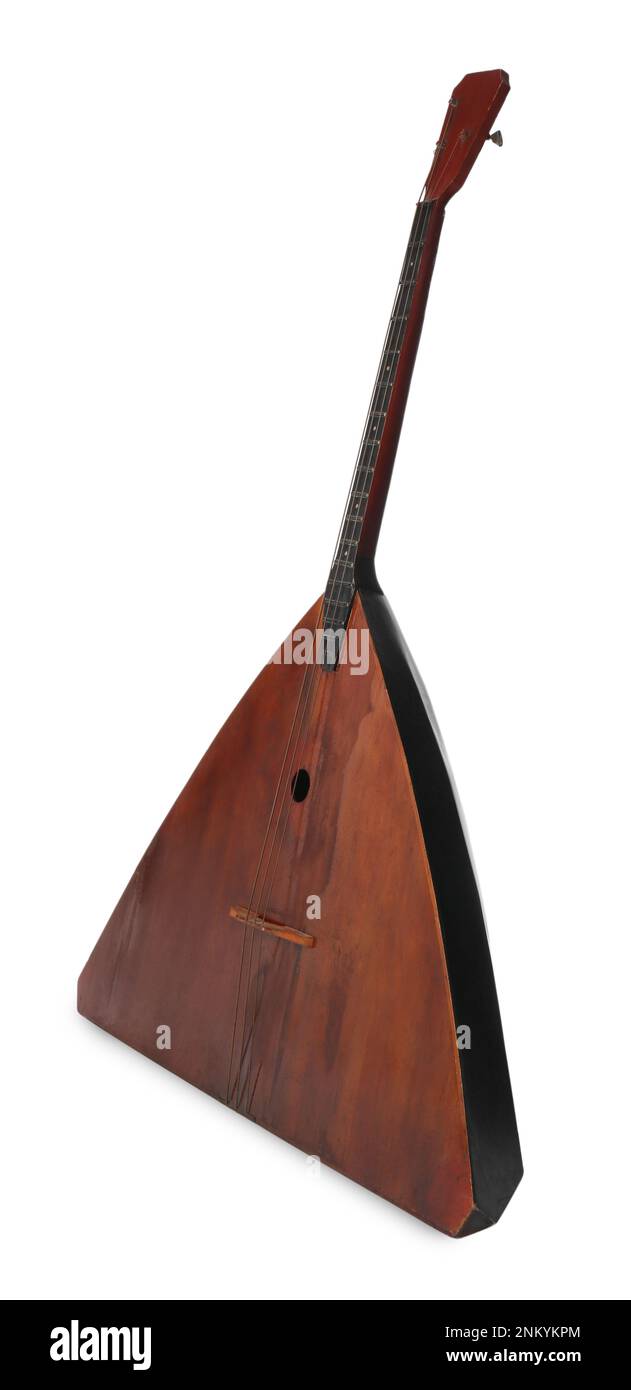 Bass balalaika isolated on white. Folk string musical instrument Stock ...