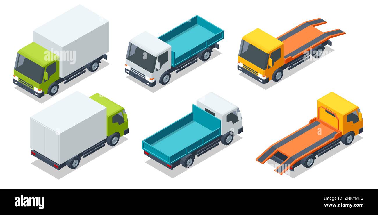Isometric Cargo Truck transportation. Fast delivery or logistic ...
