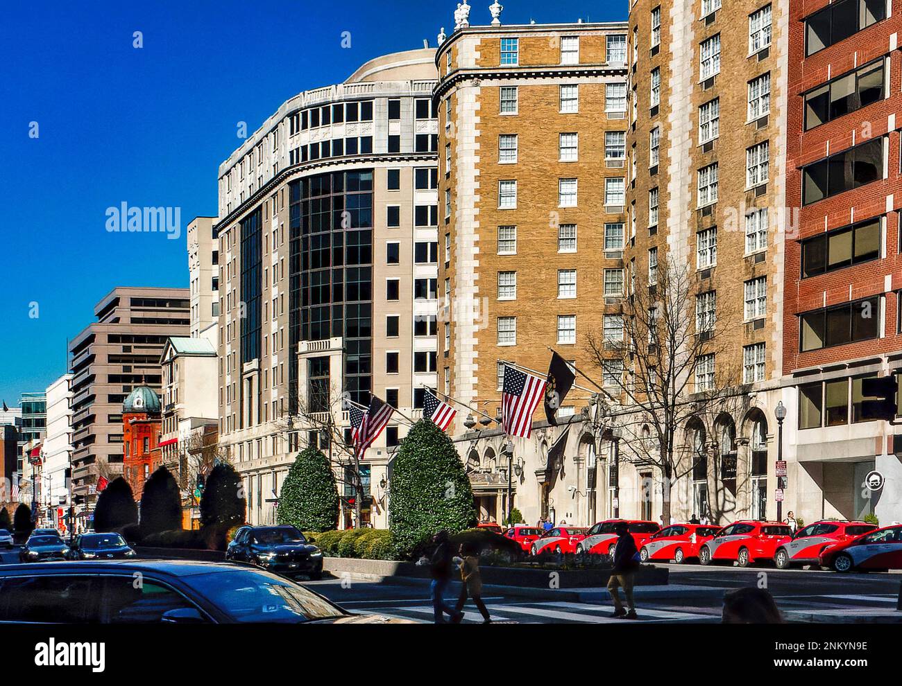 Mayflower hotel and other buildings on Connecticut Avenue in Washington ...