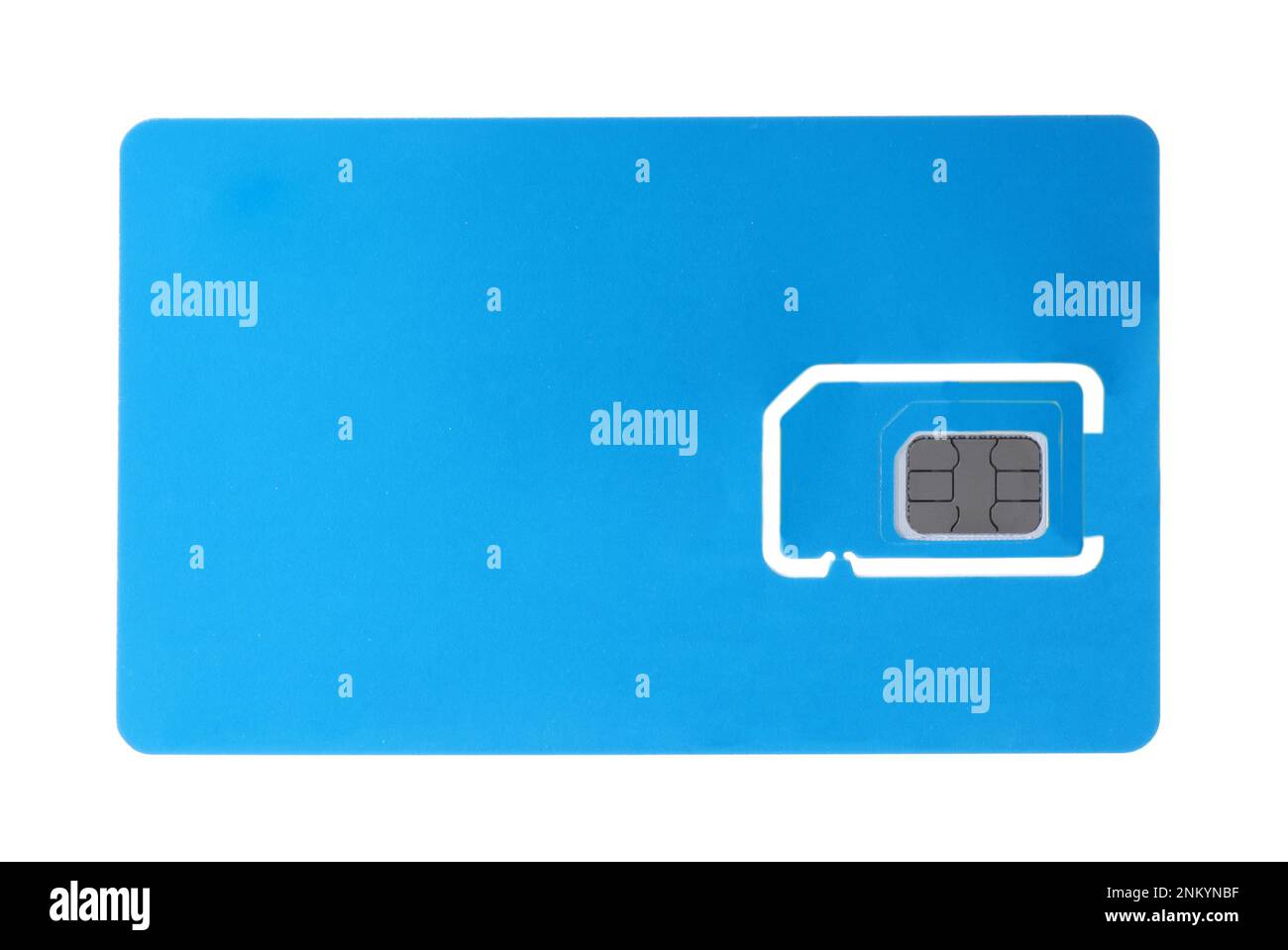 Light blue SIM card isolated on white Stock Photo - Alamy