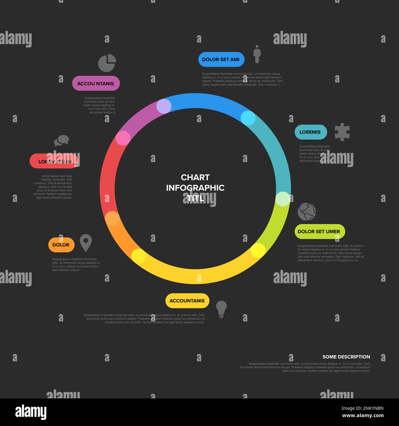 Vector multipurpose Infographic template made from seven blocks, icons ...