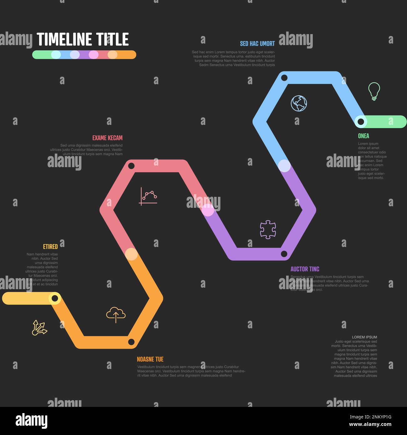 Vector dark Infographic Company Milestones curved diagonal timeline ...