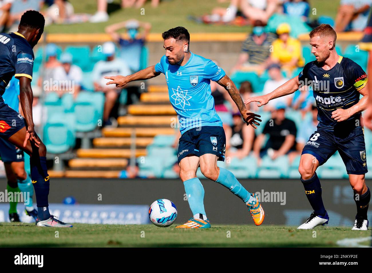 SYDNEY, AUSTRALIA - JANUARY 30: Anthony Caceres of Sydney FC attacks ...