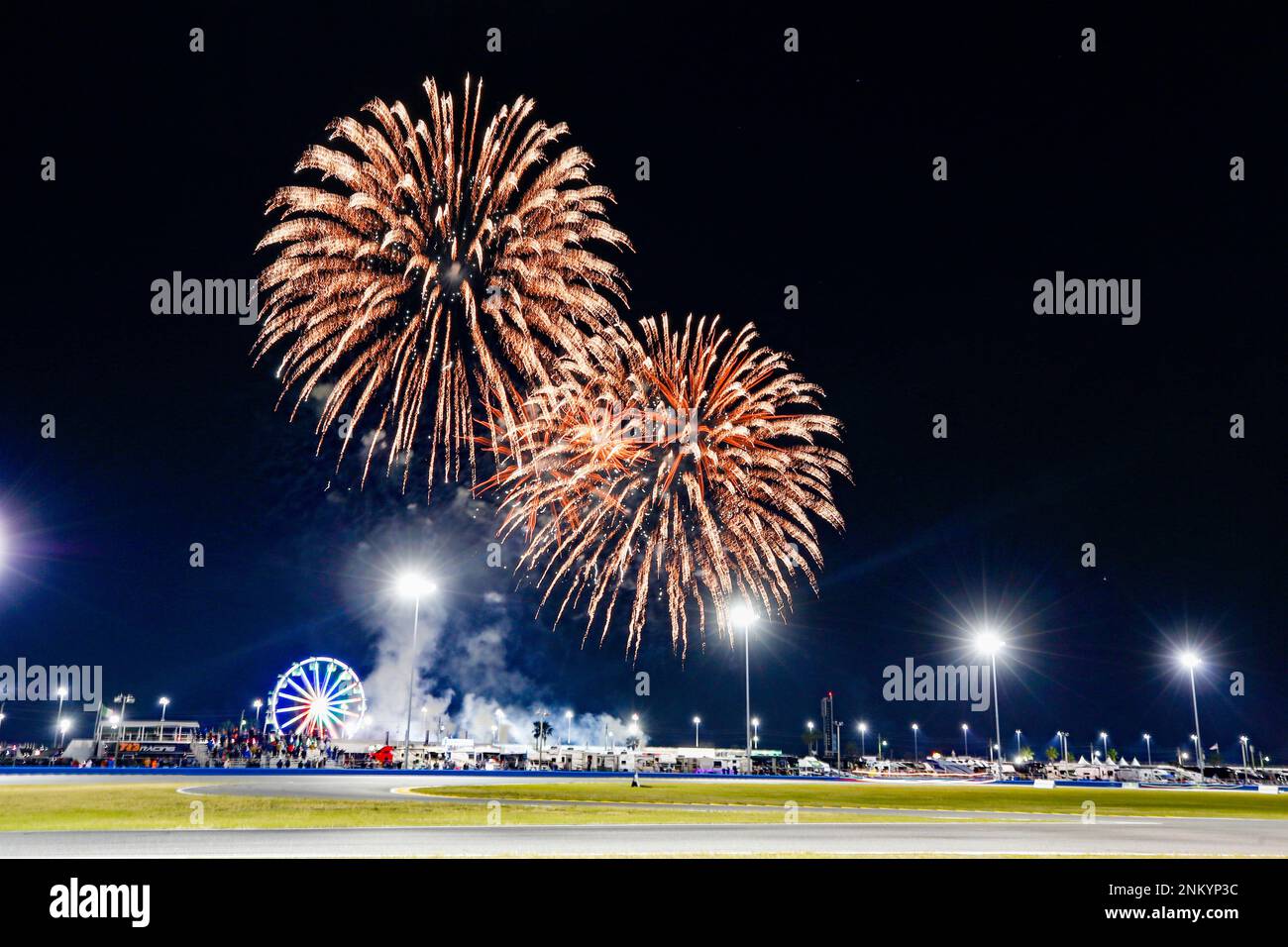 DAYTONA, FL - JANUARY 29: Fireworks during the Rolex 24 at Daytona on ...