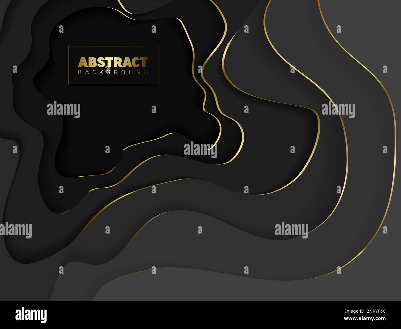 Abstract dark background with dark gray paper cut effect and place for ...