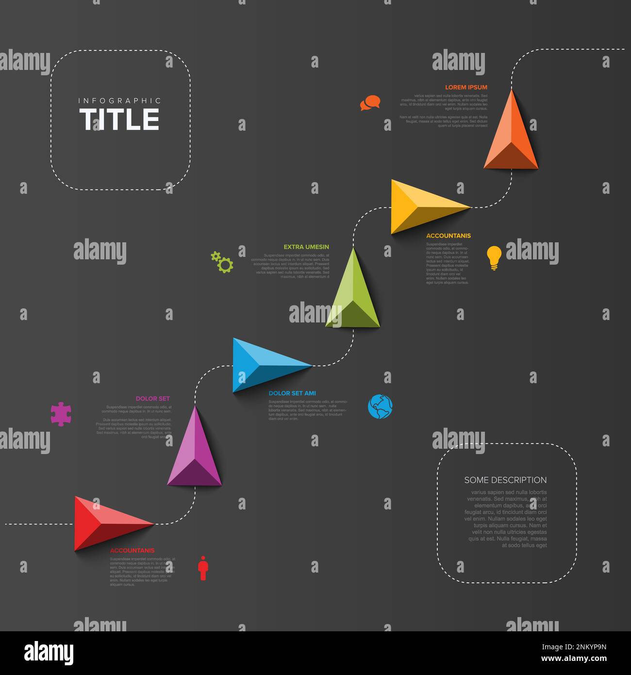 Vector dark Infographic stairs steps company Milestones Timeline ...