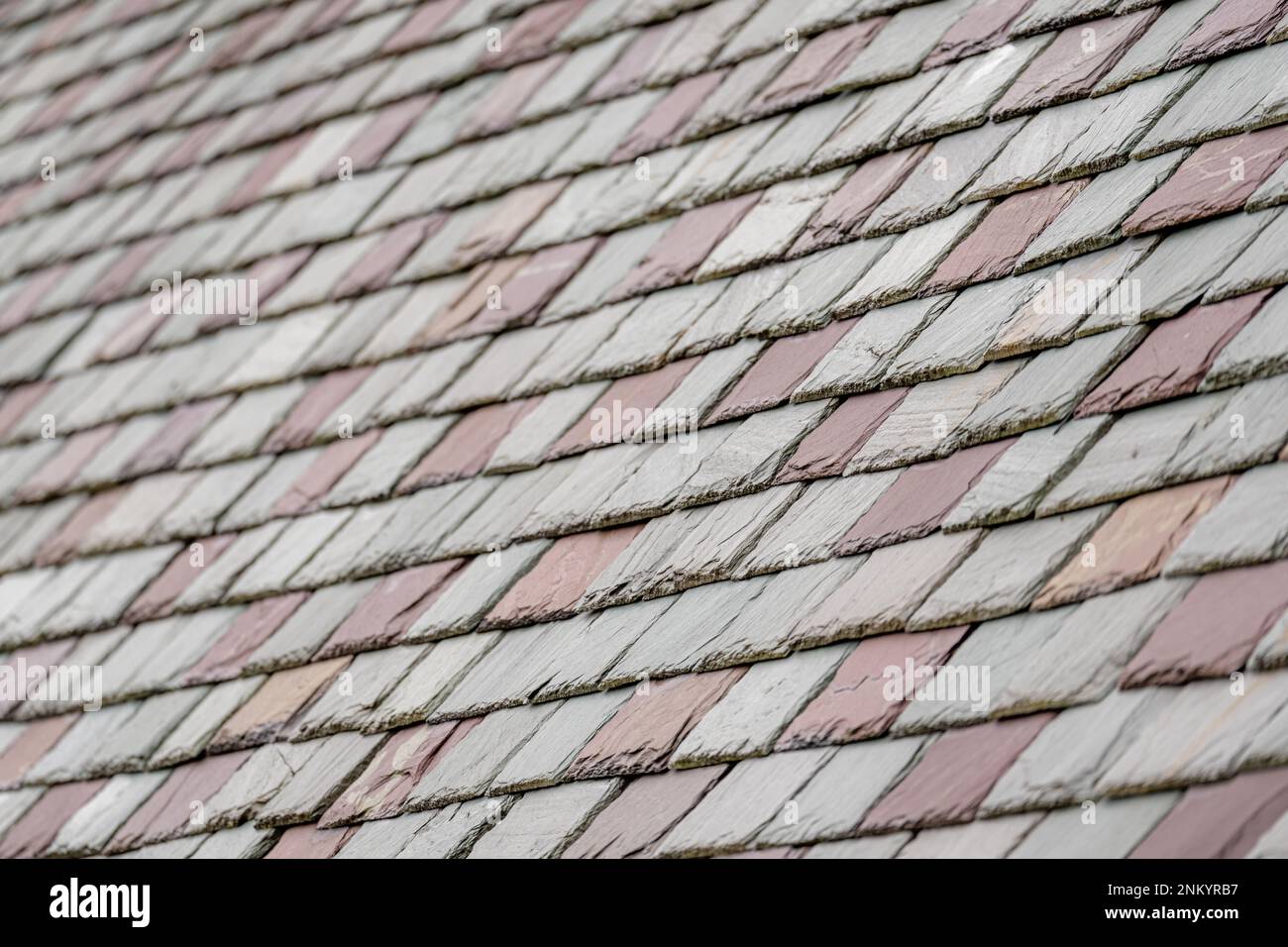 Slate roofing tiles on a historic building. Attractive, durable roofing ...