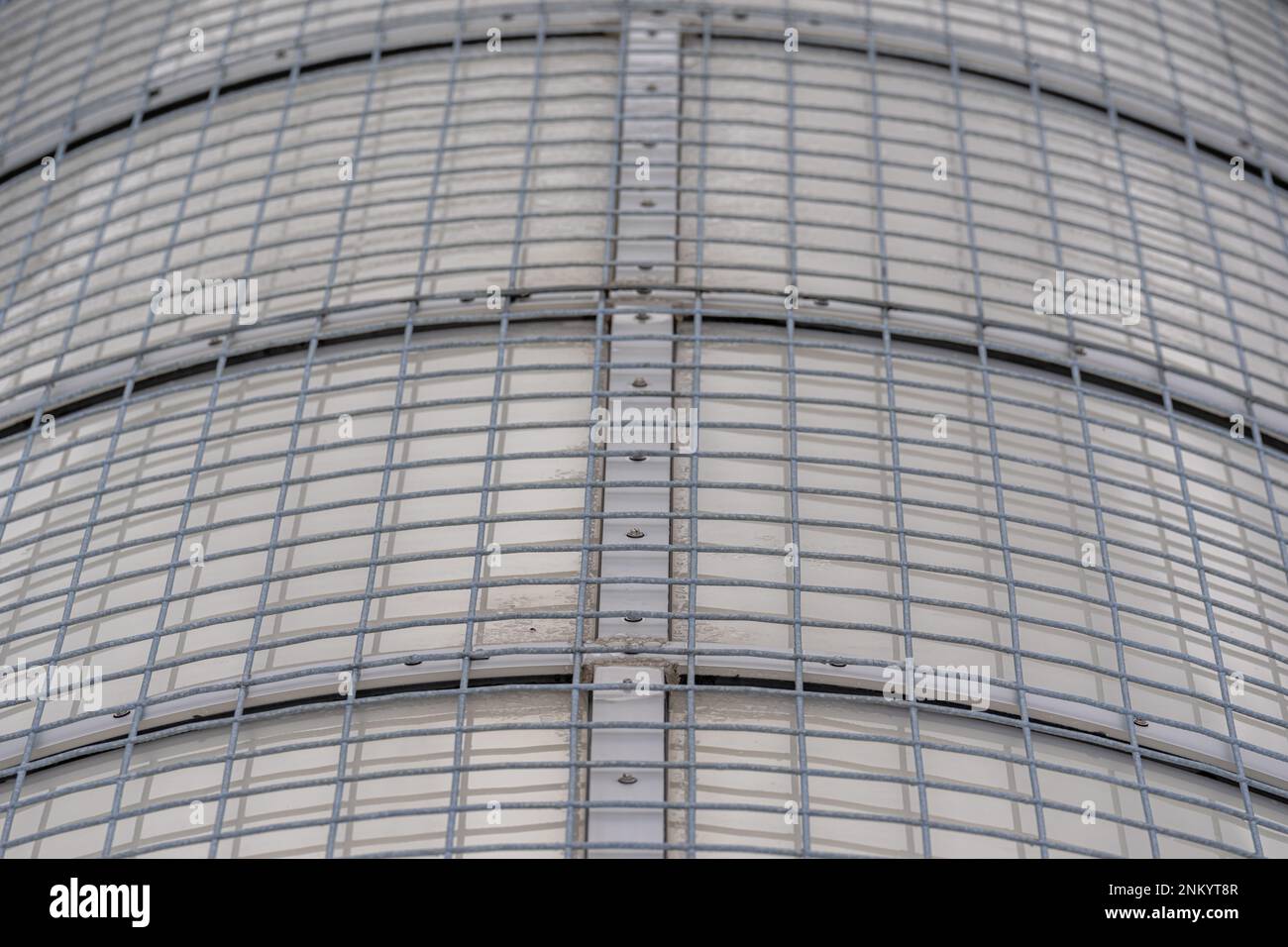 Barrel vault skylight screen fall protection guard installed on a ...