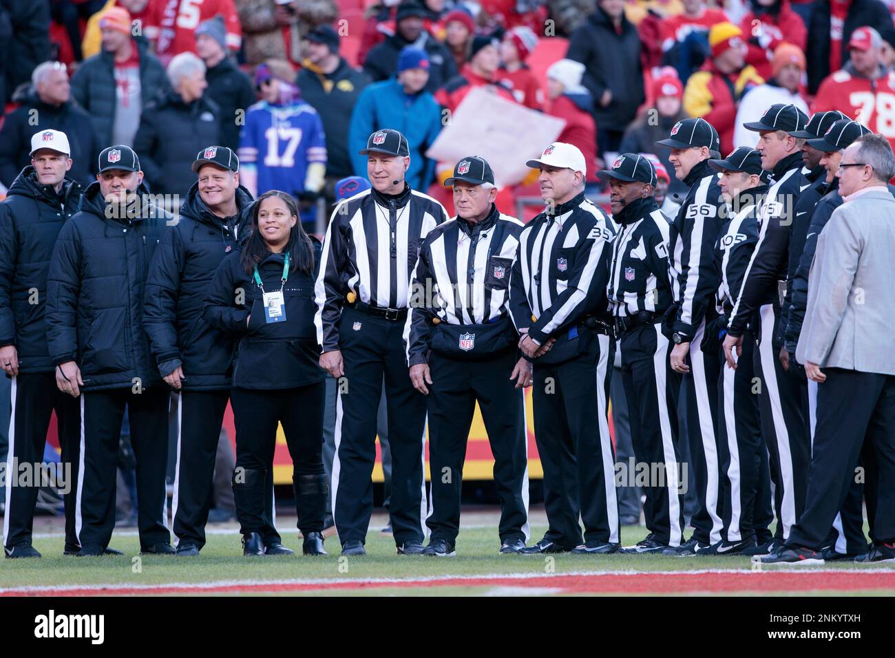 KANSAS CITY, MO - JANUARY 23: NFL referee crew poses for a photo prior ...