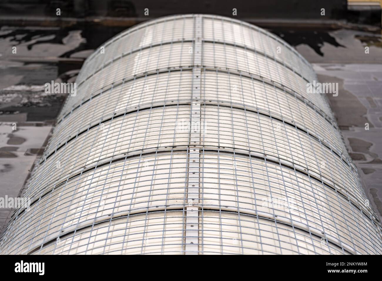 Barrel vault skylight screen fall protection guard installed on a ...