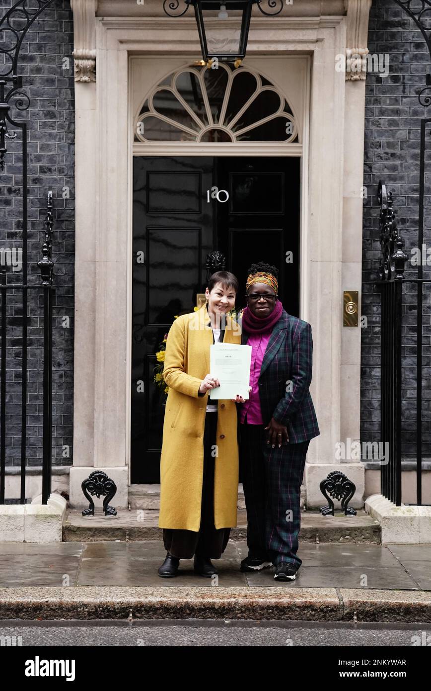 Caroline Lucas MP hands in a copy of her Clean Air (Human Rights) Bill ...