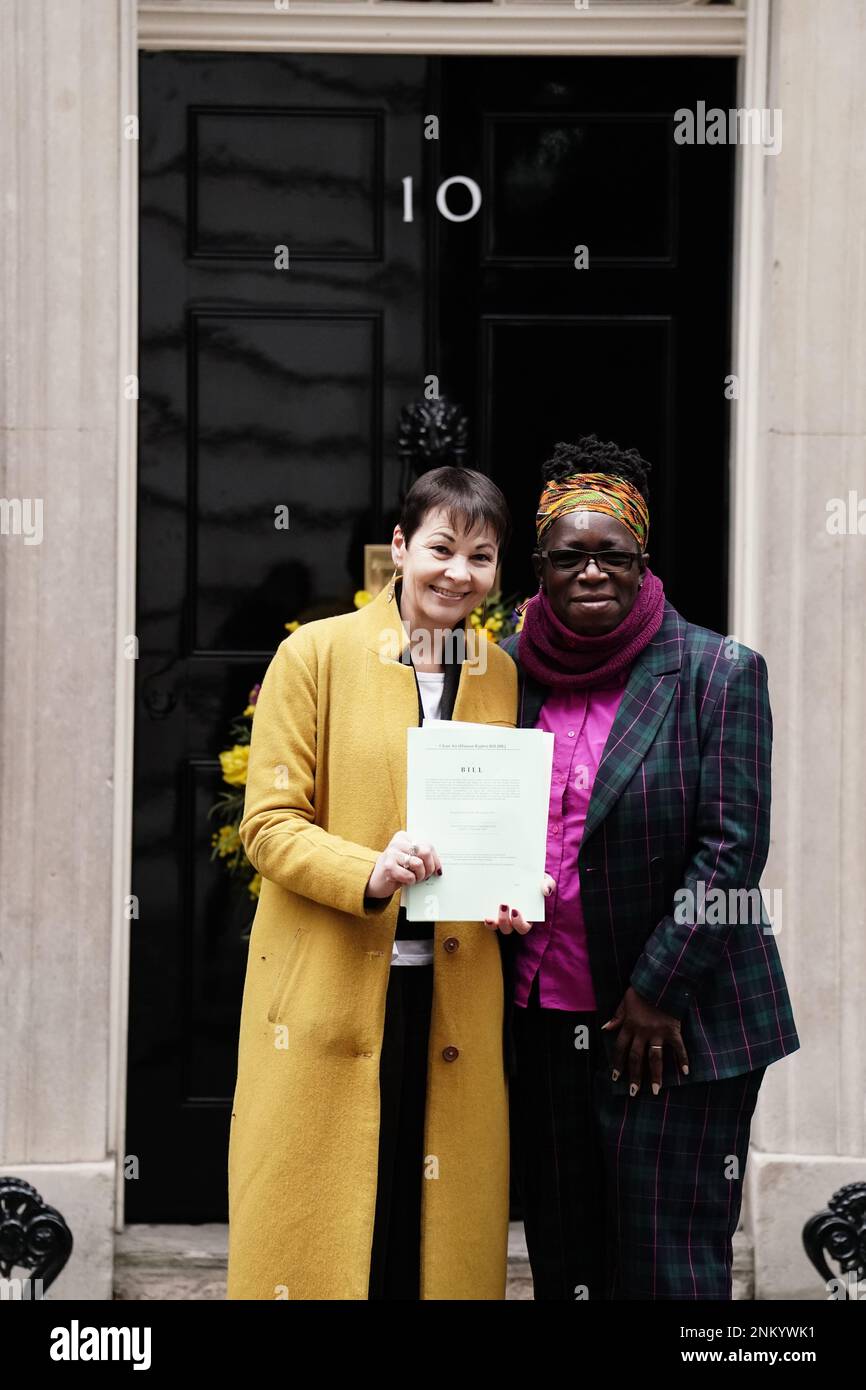 Caroline Lucas MP hands in a copy of her Clean Air (Human Rights) Bill ...