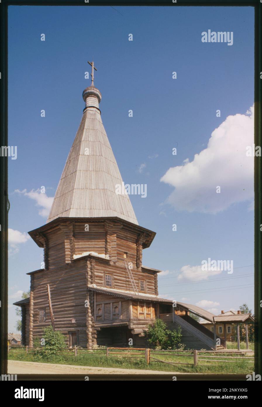 The Log Church of St. Dmitrii, built between 1784-1785, is located in ...