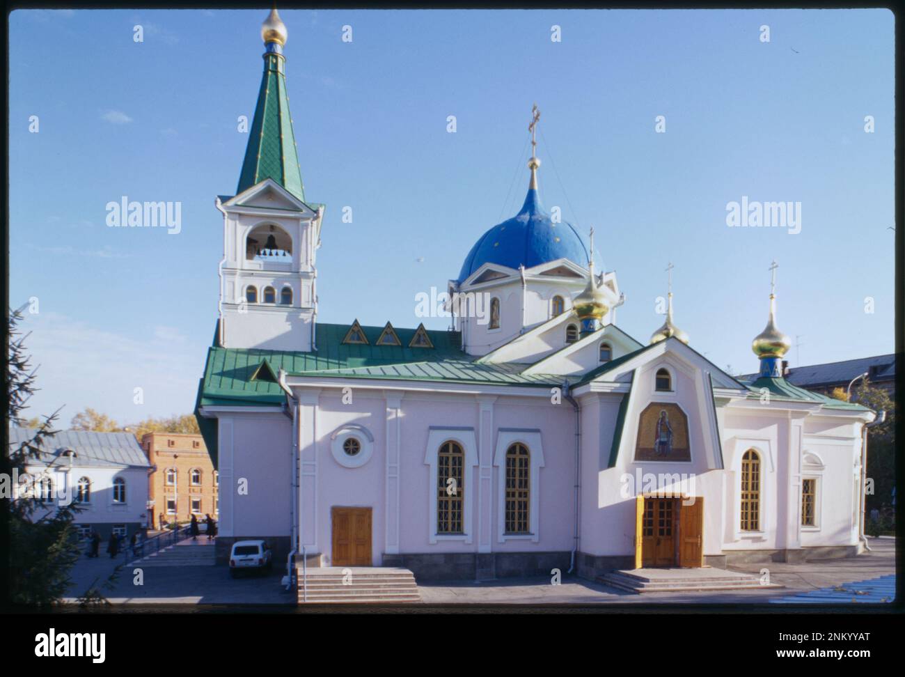 The Cathedral of the Ascension, rebuilt in the 1990s in Novosibirsk ...