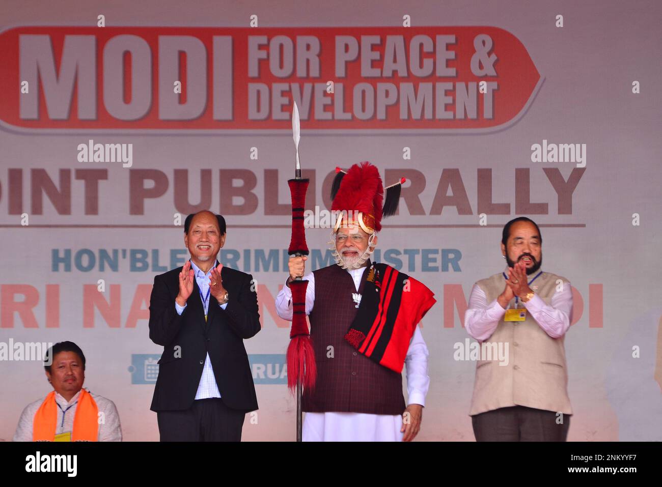 Chumukedima, India. 24th Feb, 2023. Prime Minister Narendra Modi is ...