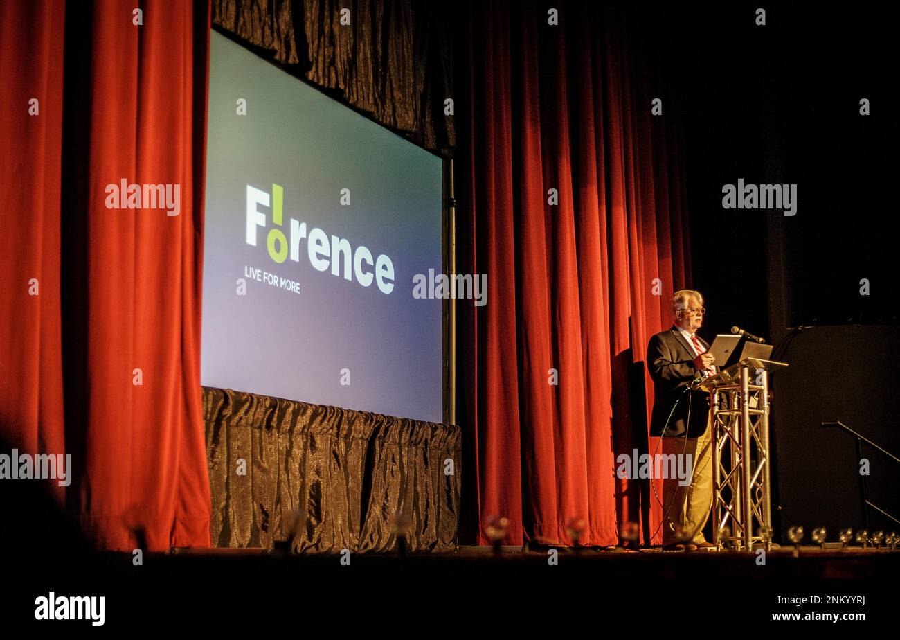 Following an introductory video, Mayor Andy Betterton reveals the city ...