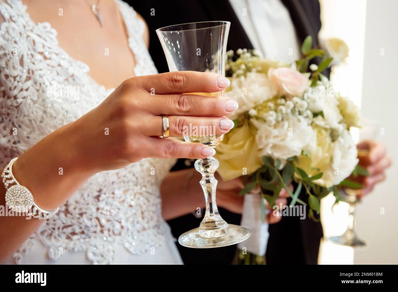 traditional greeting of the bride and groom at the wedding and the ...