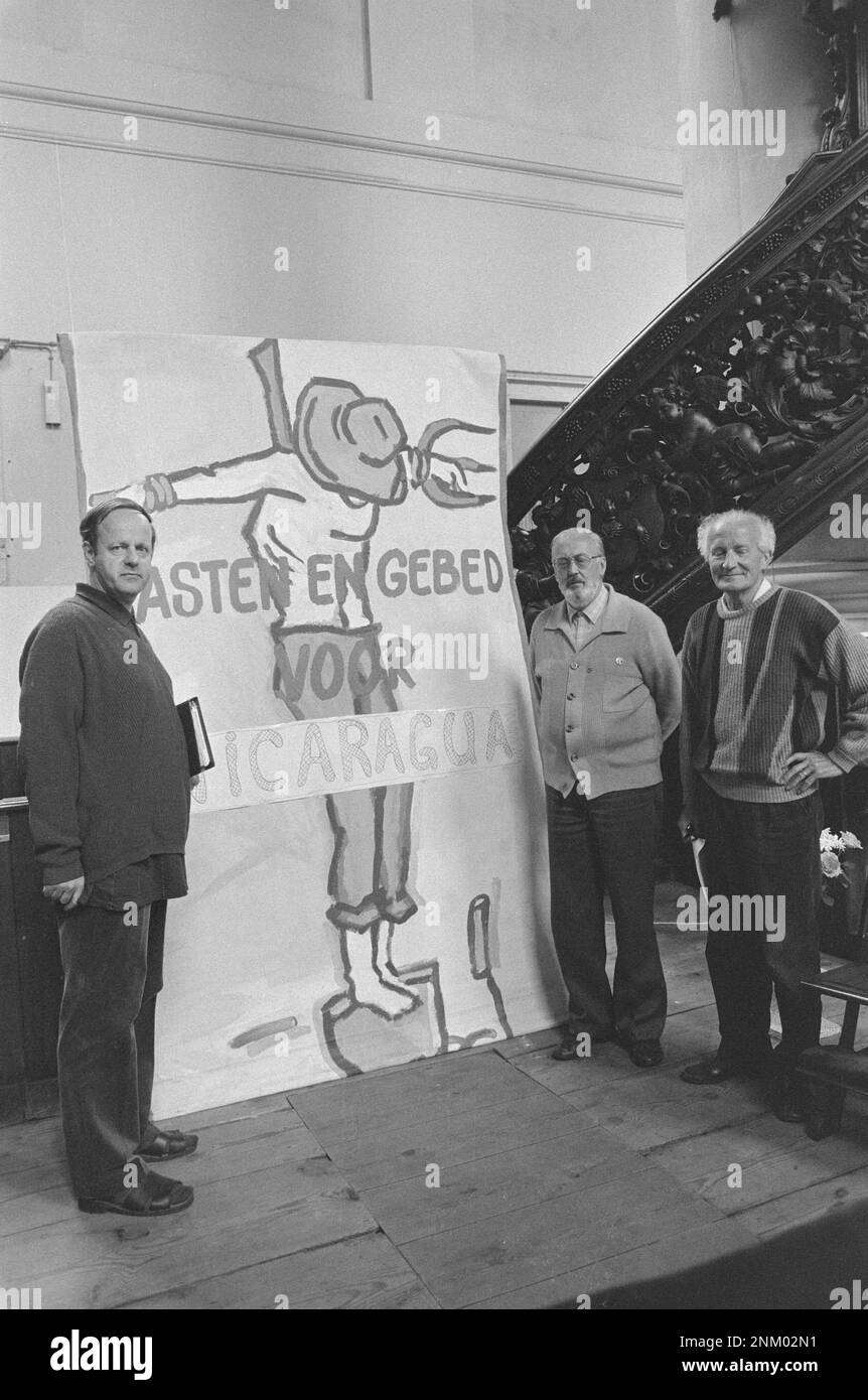 Hunger strike for Nicaragua in Moses and Aaron Church; hunger strikers ...