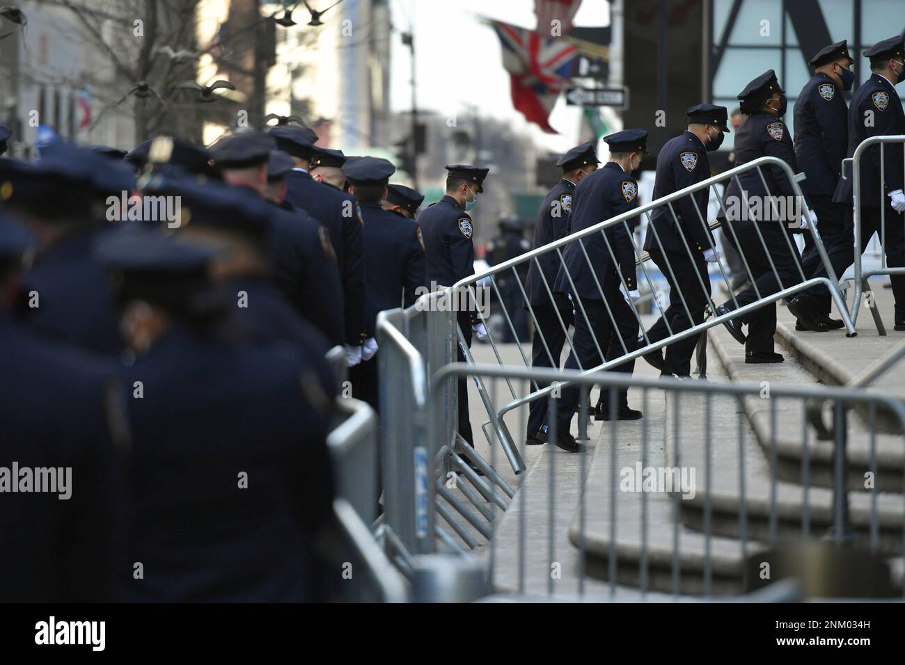 Photo by: NDZ/STAR MAX/IPx 2021 1/27/22 Police officers attend the wake ...