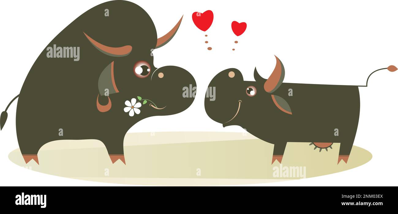 Cow in love cartoon Stock Vector Images - Alamy