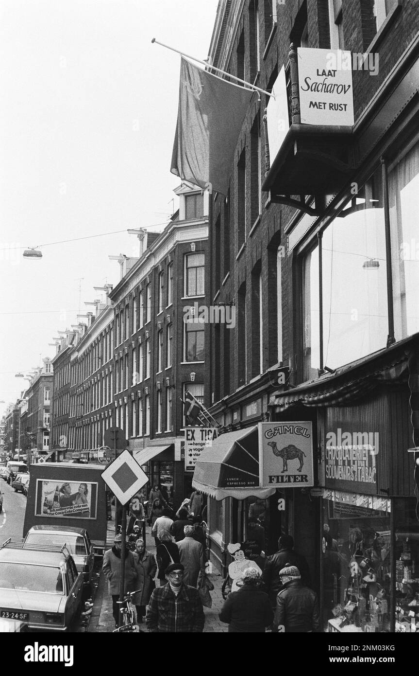 Netherlands History: Street scene in Amsterdam - Russian flag at half ...