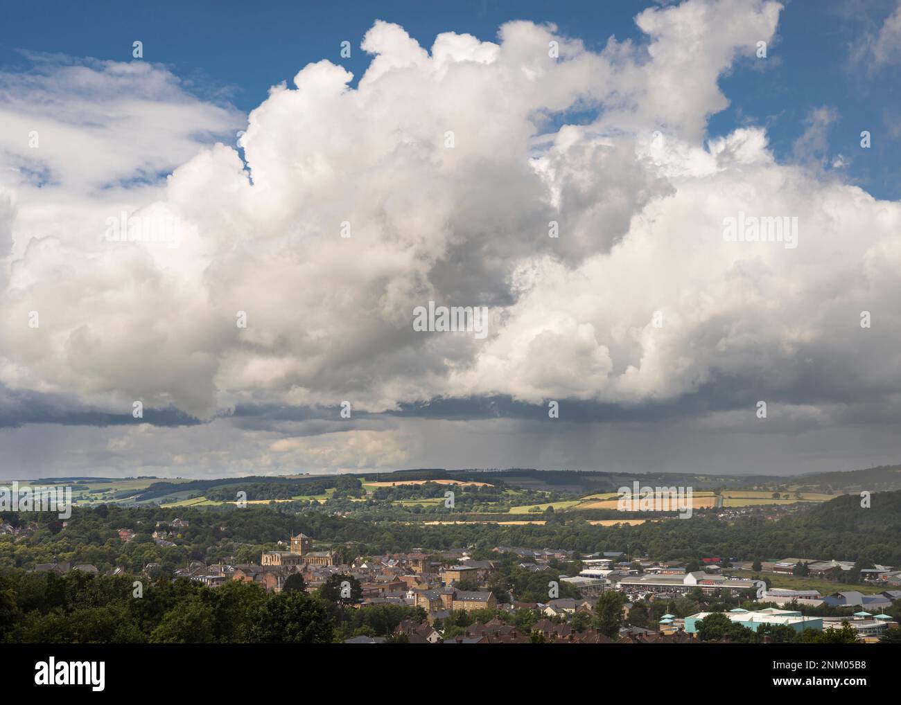 Hexham Abbey from Fellside, Tynedale, Northumberland, England Stock ...