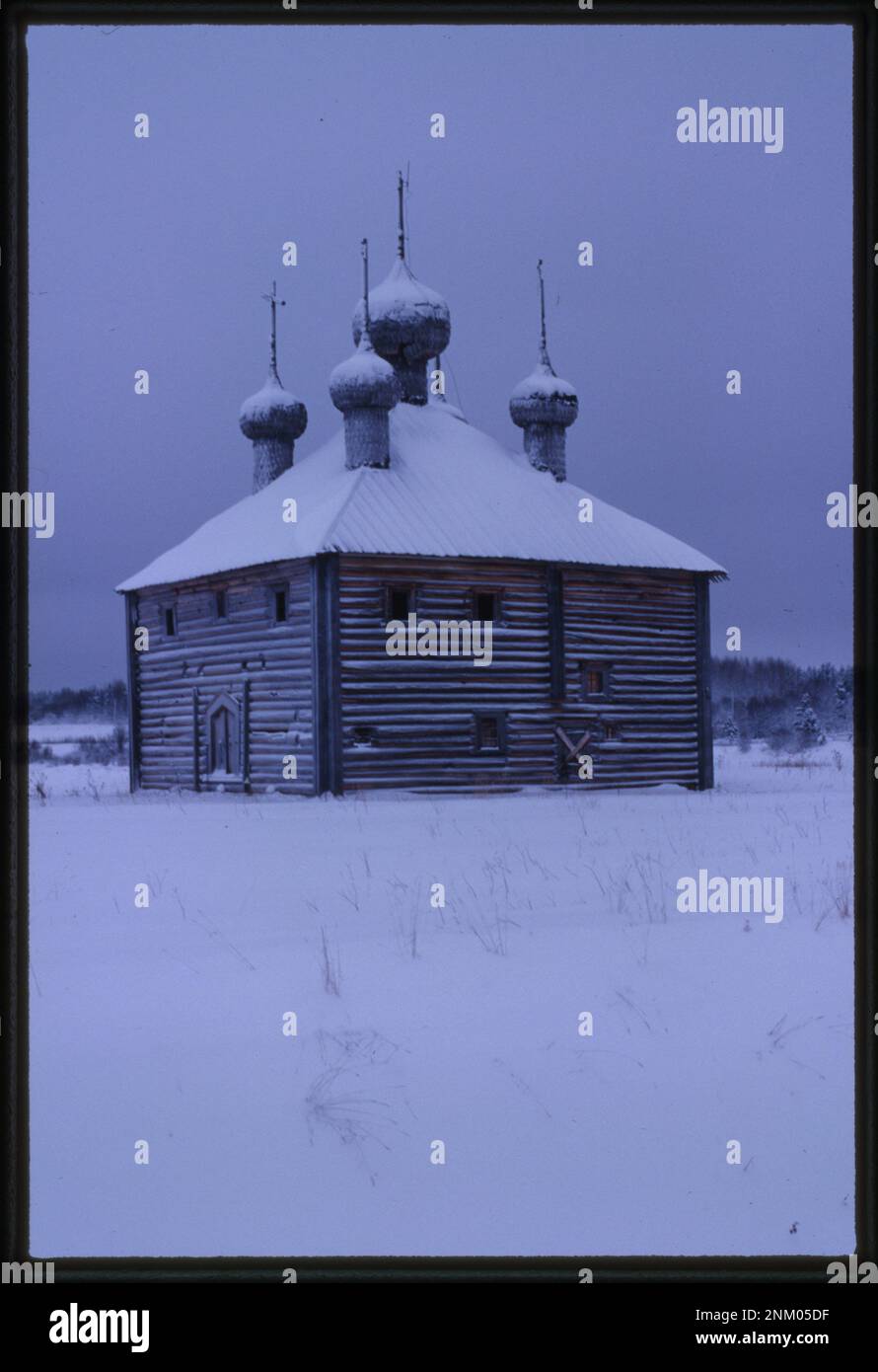The Log Church of the Transfiguration, located in Izhma village, Russia ...