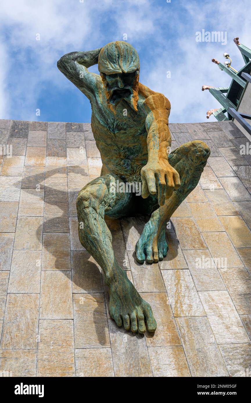The 'River God Tyne' statue by David Wynne on the side of the Newcastle ...