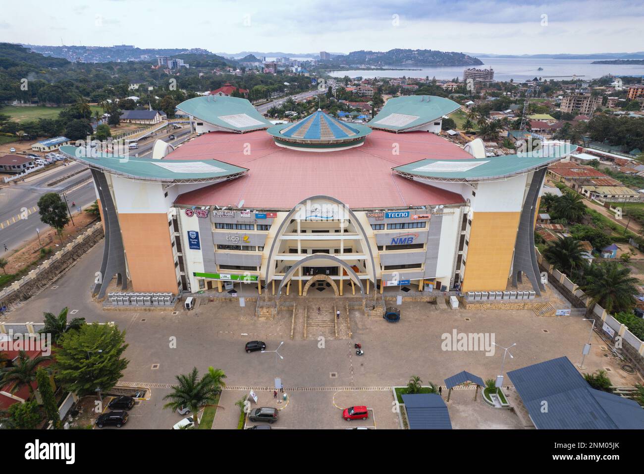Mwanza, Tanzania - 02.22.2023 - Top view of the Rock City Mall, next to ...