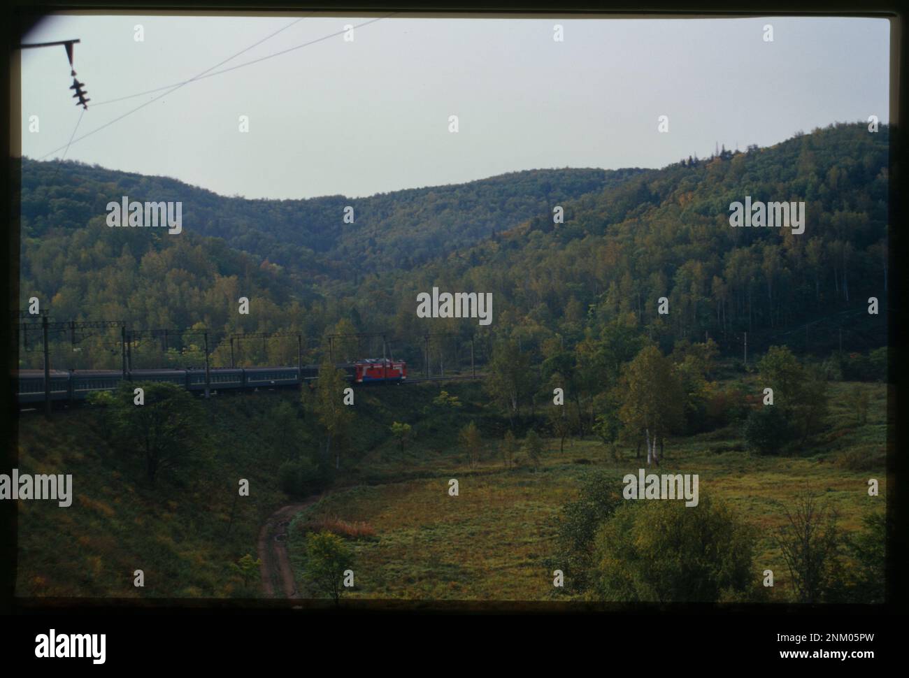 The Trans-Siberian Railroad near the village of Kasatkin showcases one ...