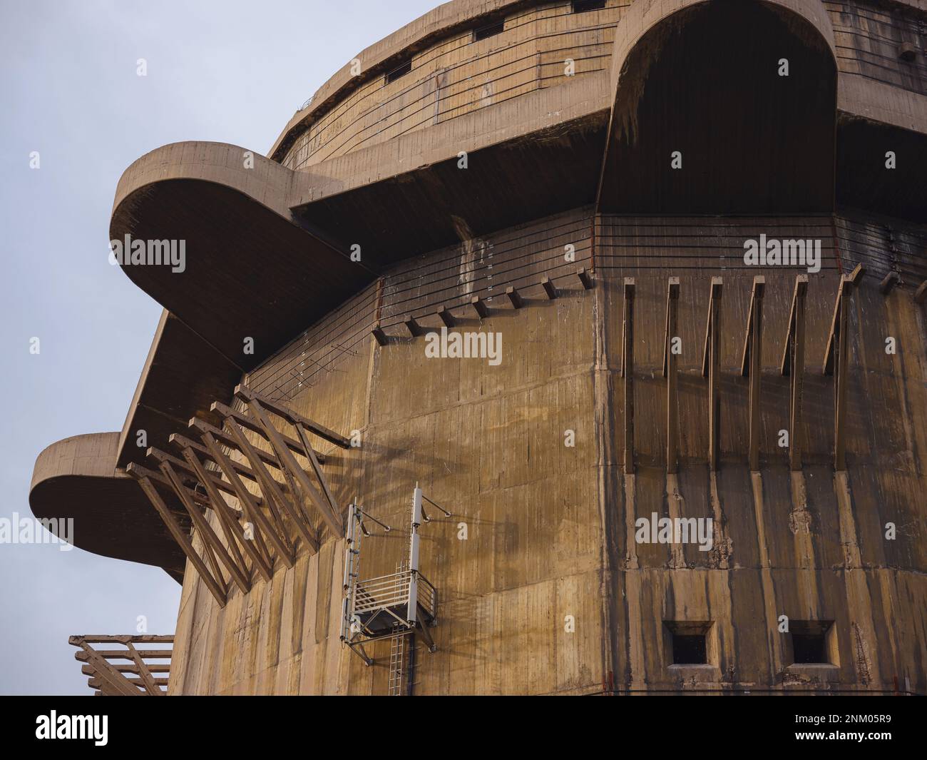 Antiaircraft tower of Luftwaffe in Vienna is large ground-based ...