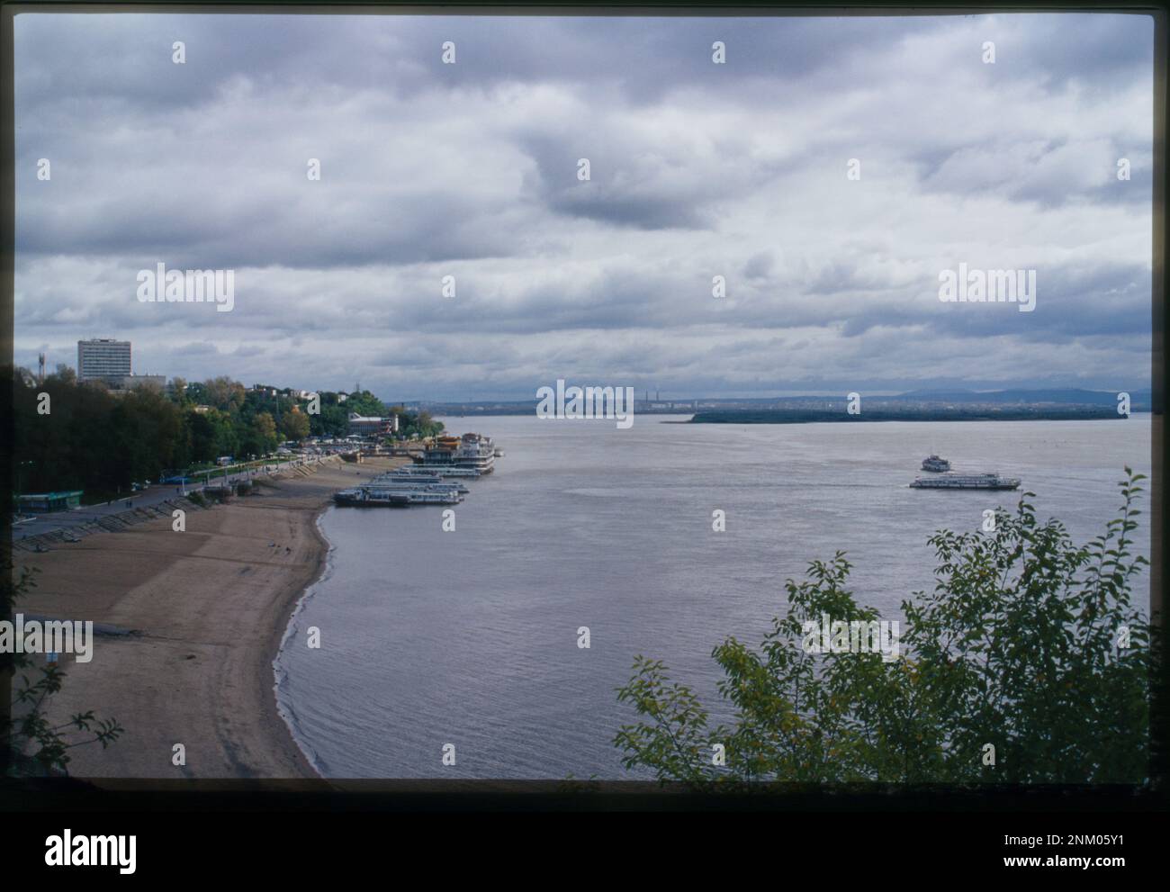 Panorama with Amur River, near confluence with Ussuri, Khabarovsk ...